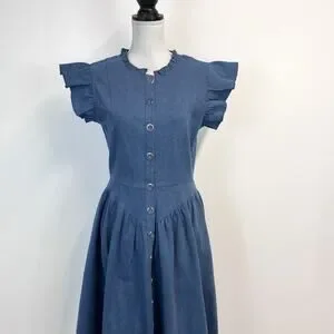 Ivy City Co | Dresses | Ivy City Co Nelly Midi Long Dress Size 8 Denim ...